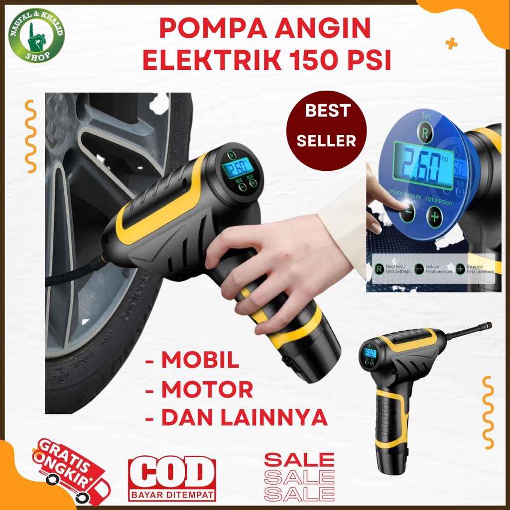 Jual Pompa Ban Mobil Motor Truk Portabel Sepeda Elektrik dan Cek ...