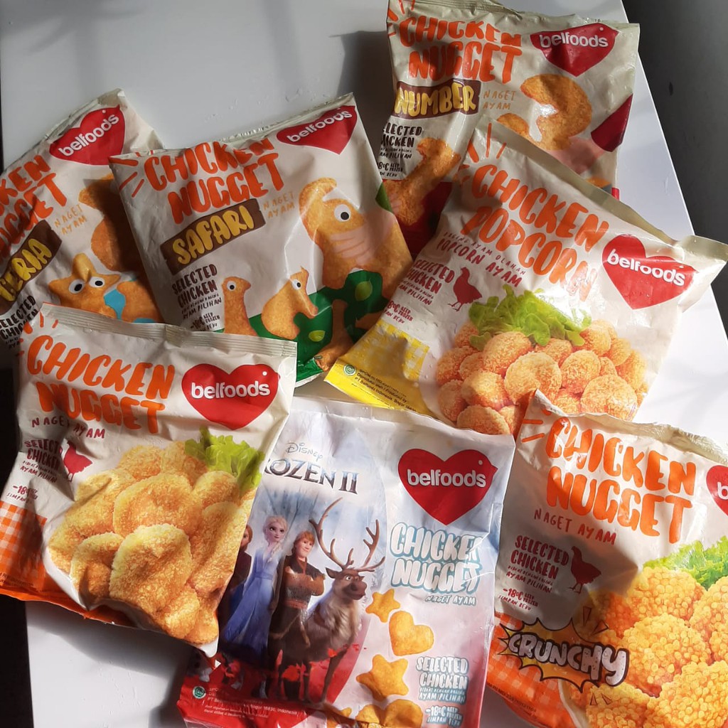 Jual Nugget Belfoods (ceria, number, safari, crunchy, popcorn ...
