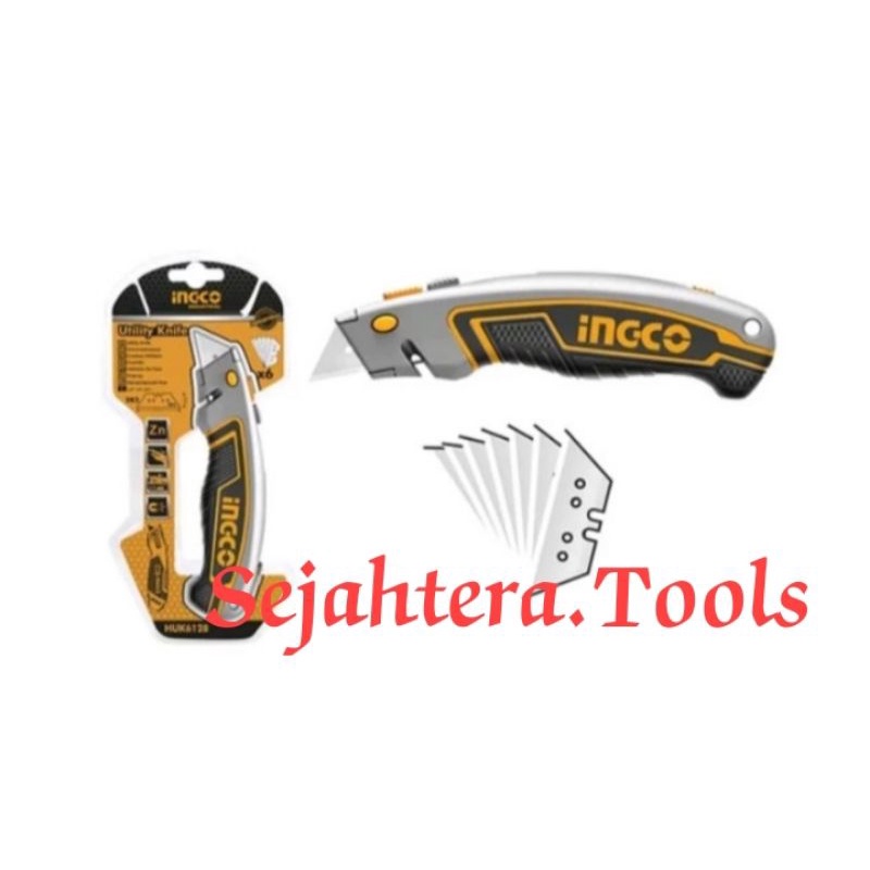 Jual Utility Knife INGCO HUK6128 Cutter Tajam Pisau Serbaguna Teknisi ...