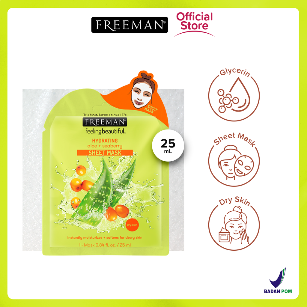 Jual Freeman Hydrating and Moisture Replenishment Aloe + Seaberry Sheet ...