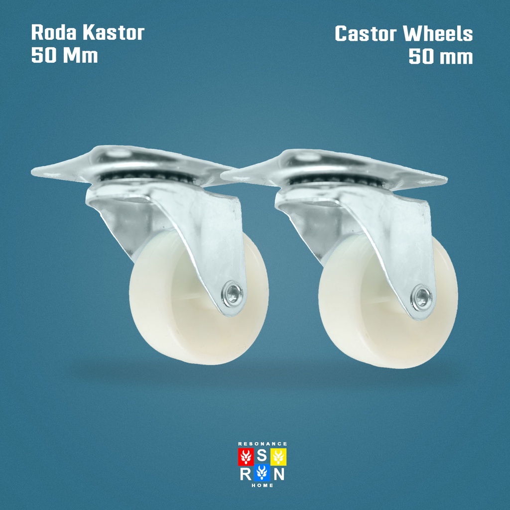 Jual Roda Kastor Putih Hidup Nylon 2 Inch / Roda Caster Troli Resonance ...