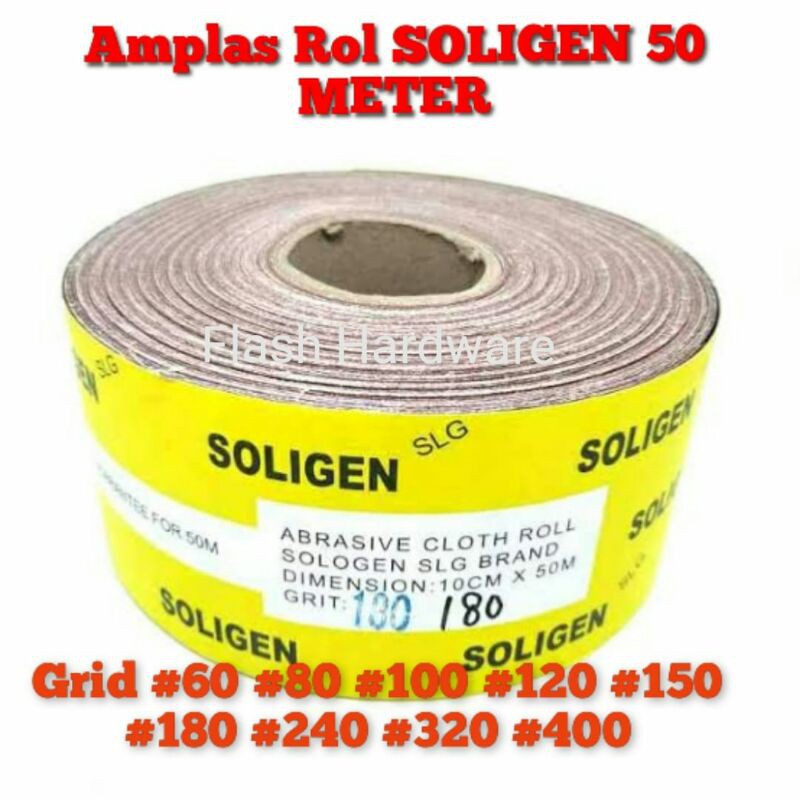 Jual Amplas ampelas rol meteran SOLIGEN varian no: 60, 80, 100, 120, 150, 180, 320, 400,240 ...