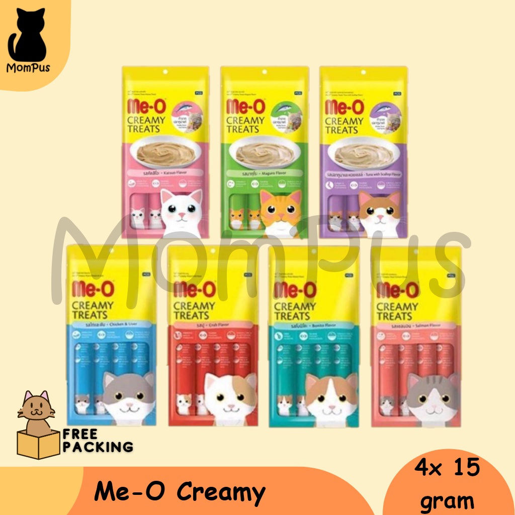 Jual MeO Creamy 60gr (15grx4) Snack Treats KUCING | Shopee Indonesia