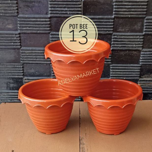 Jual Pot merah bata mini bee 13 / 153 | Shopee Indonesia