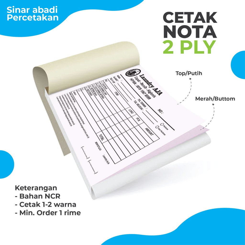 Jual Nota 2 Ply/Rangkap Cetak Custom Design | Shopee Indonesia
