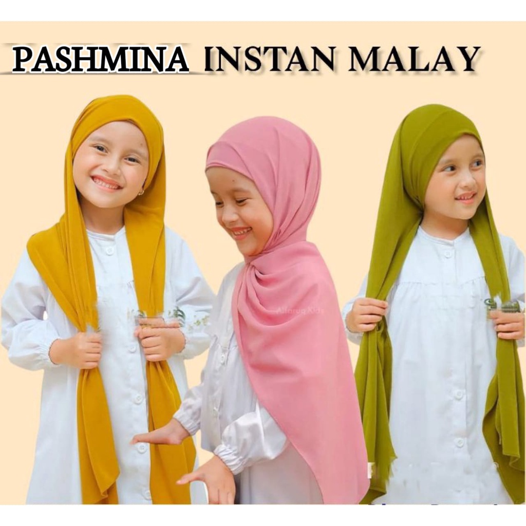 Jual Jilbab Pashmina MALAY Anak 4-10THN / HIJAB Pastan MALAYU Anak ...
