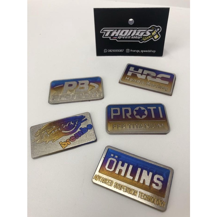 Jual Emblem Motor Logo Titanium Ohlins Proti Hrc Brembo Probolt ...