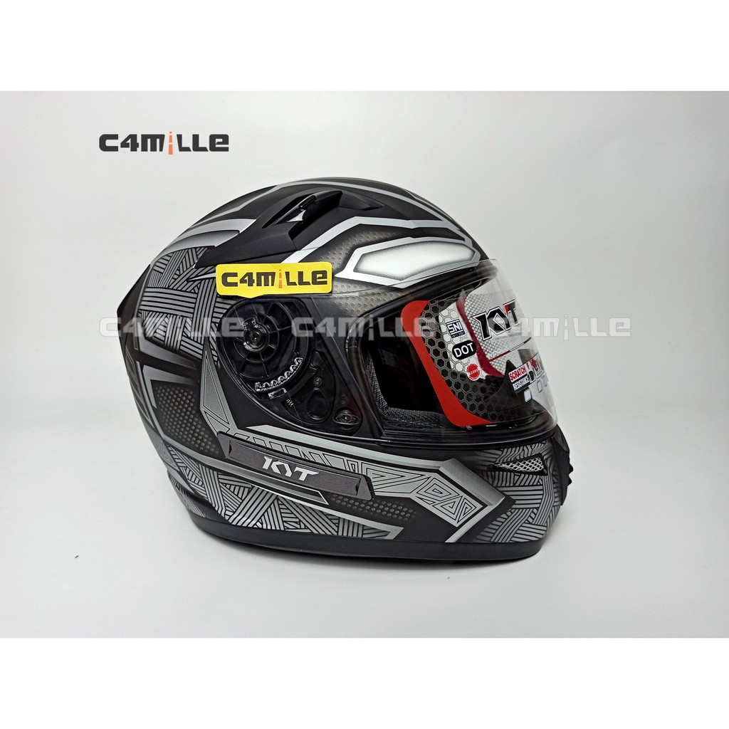 Jual HELM KYT K2 RIDER BLACK PANTHER #1 BLACK DOFF SILVER DOUBLE VISOR ...