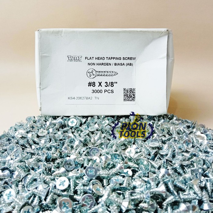 Jual 50 pc TAPPING JF 8x3/8 Sekrup Tapping FH Sekrup Kepala Rata ...