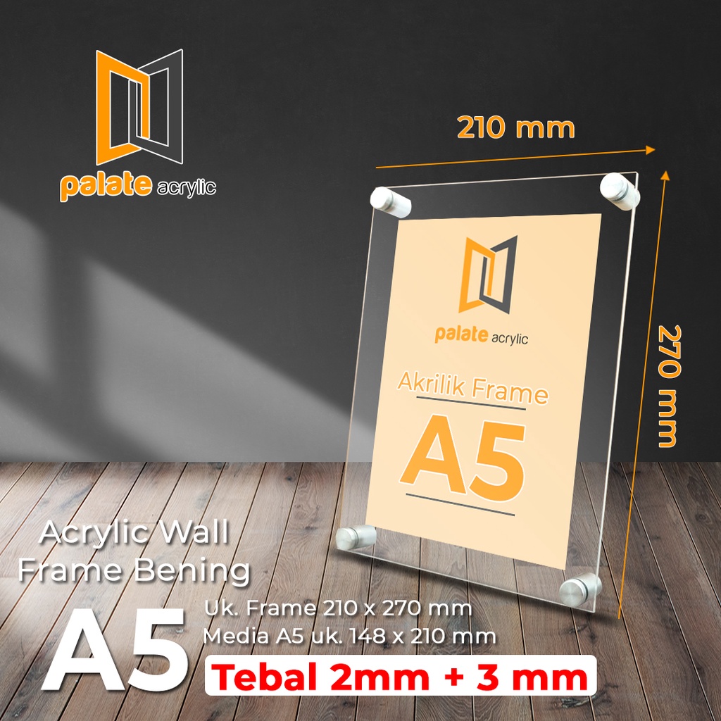Jual AKRILIK FRAME A5 / ACRYLIC FRAME A5 LANDSCAPE / PORTRAIT 3MM ...