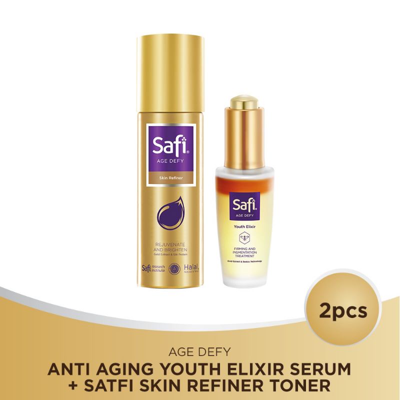 Jual Safi Age Defy Anti Aging Youth Elixir Serum + Skin Refiner 100ml ...