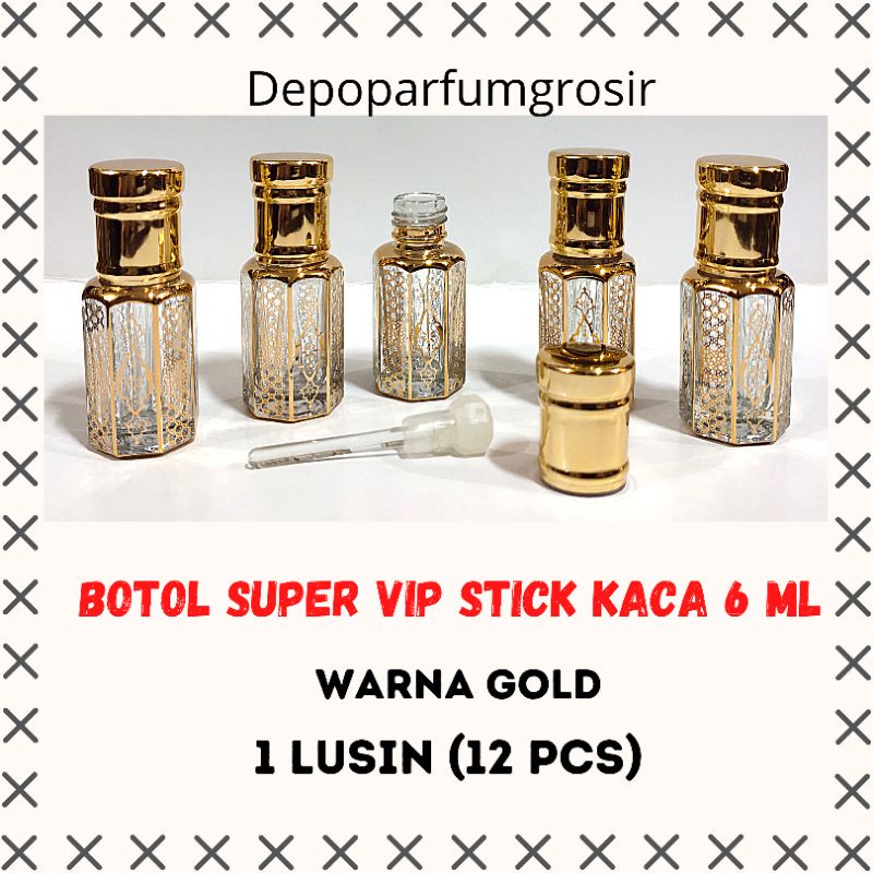 Jual BOTOL PARFUM TOLA BATIK PRINTING SUPER VIP STICK KACA WARNA GOLD 6 ...