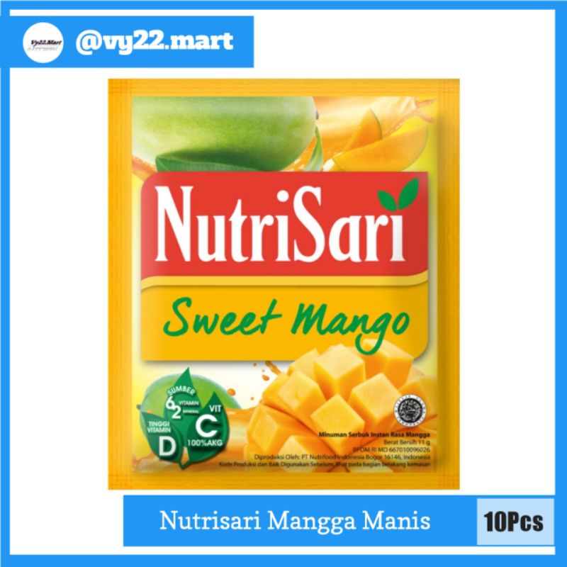 Jual Nutrisari Sweet Mango Mangga Manis 11gr x 10 Sachet | Shopee Indonesia