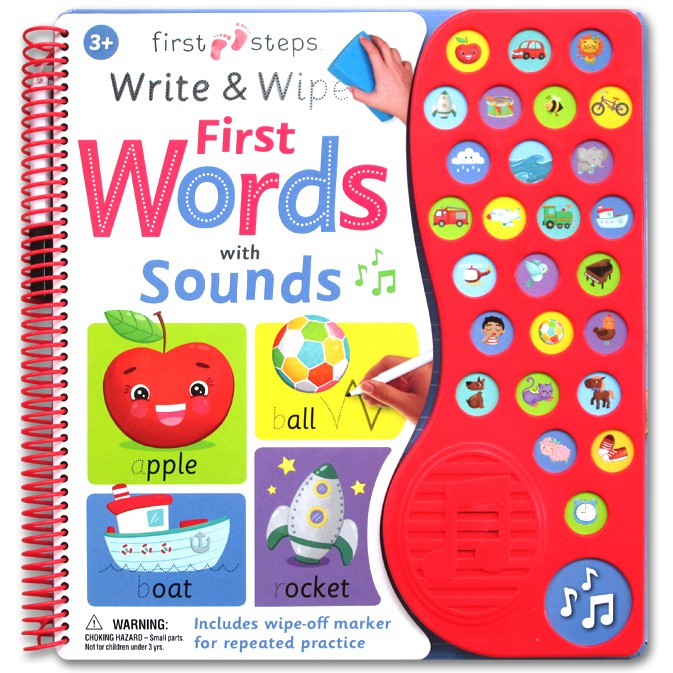 Jual BUKU ANAK First Steps Write & Wipe First Words with Sounds ...