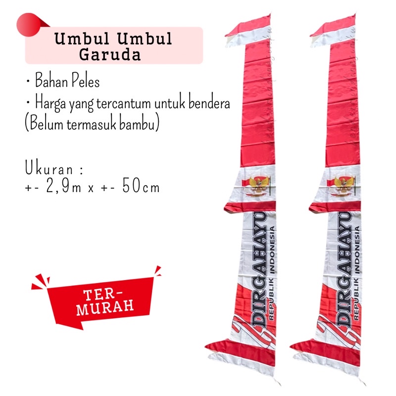 Jual Bendera Umbul umbul merah putih indonesia (panjang 3 meter ...