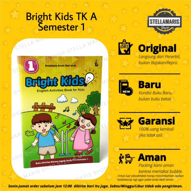 Jual Bright Kids 1 TK A Semester 1 - Buku Aktifitas Bahasa Inggris ...