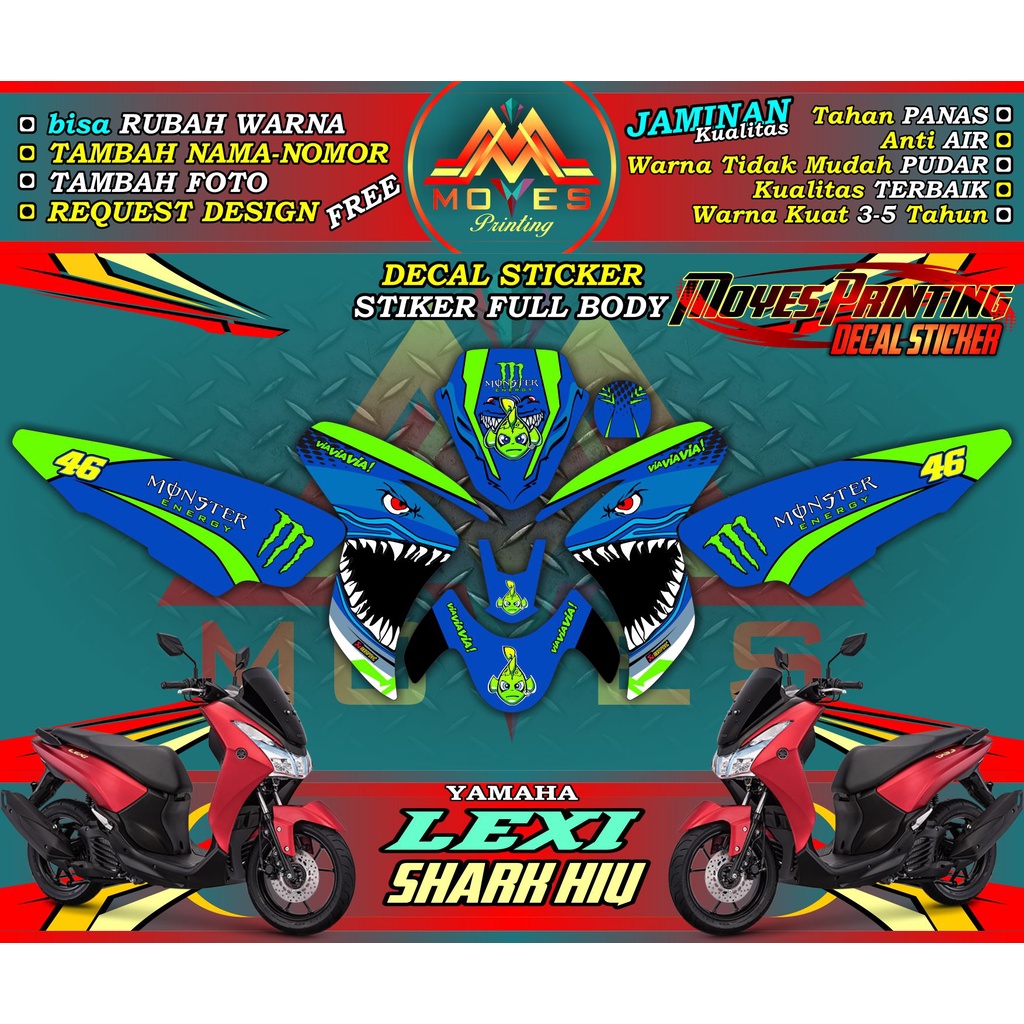 Jual Decal Lexi Sticker Motor Yamaha Lexi Full Body Full Sticker Full ...