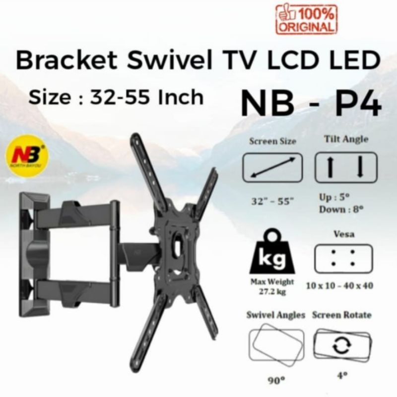 Jual braket tv led lcd monitor dinding 32 - 55 inchi bracket tv wall ...