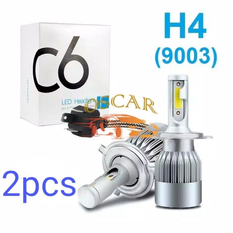 Jual Lampu Utama Mobil LED Headlight C6 SILVER H1 H3 H4 H7 H11 HB3 HB4 9005 9006 H8 36Watt 36 ...