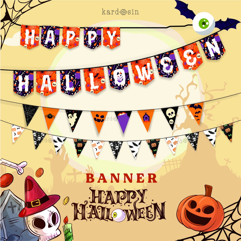 Jual [2,5 METER] BANNER HALLOWEEN DECORATION DEKORASI DEKOR PESTA PARTY ...