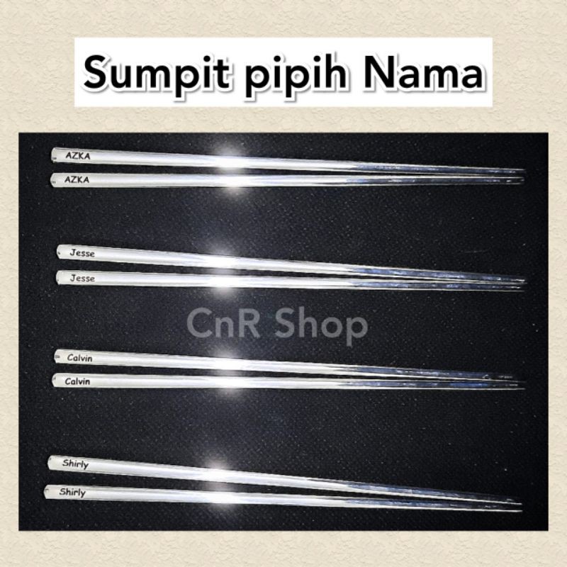 Jual sumpit korea pipih custom nama grafir nama | Shopee Indonesia