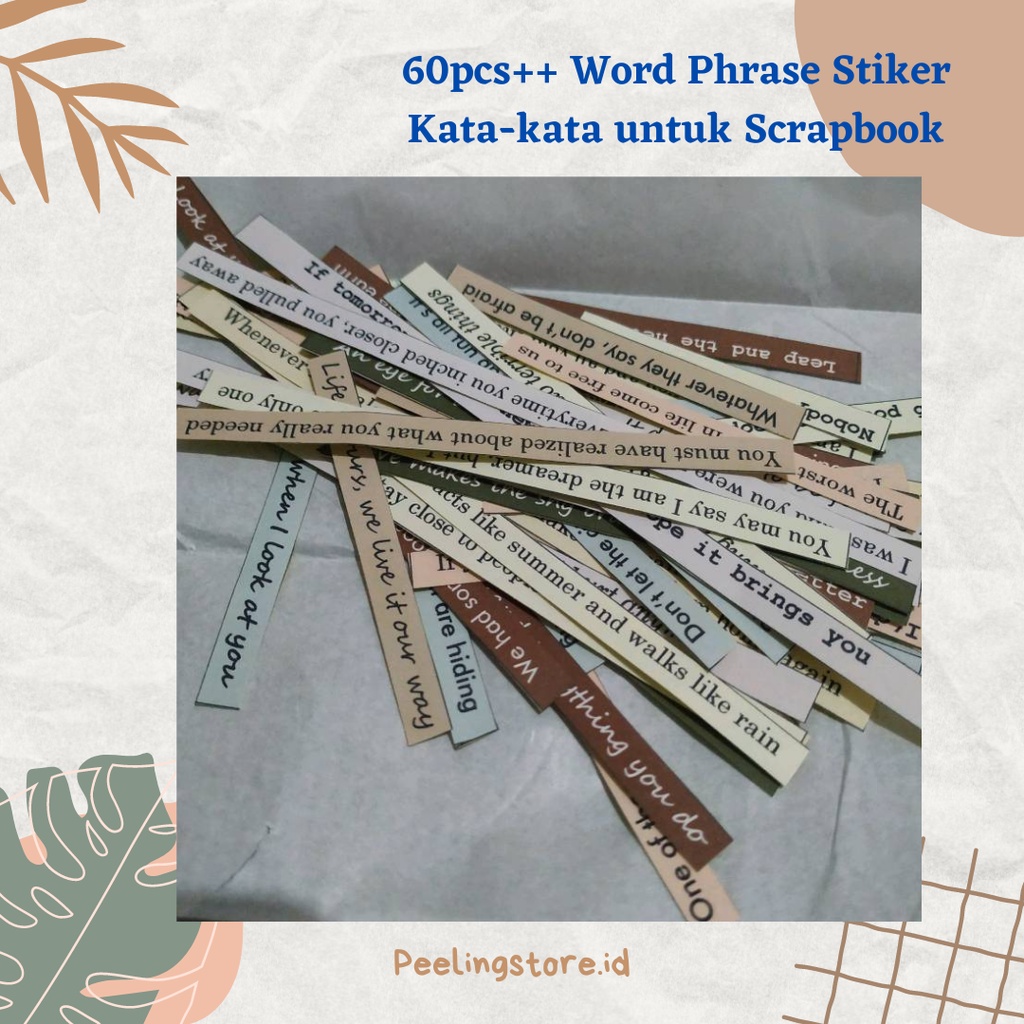 Jual 60pcs++ Word Phrase Stiker Kata-kata untuk Scrapbook | Shopee ...