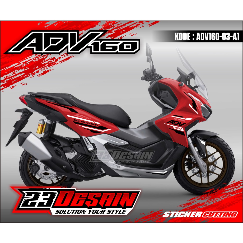 Jual Cutting ADV 160 Sticker HONDA ADV 160 MERAH cutting stiker ...