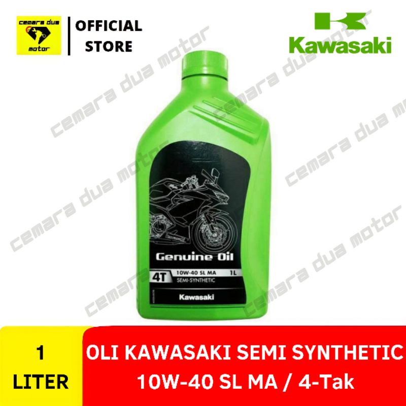 Jual OLI KAWASAKI SEMI SYNTHETIC 10W-40 1 LITER HIJAU KAWASAKI GENUINE ...