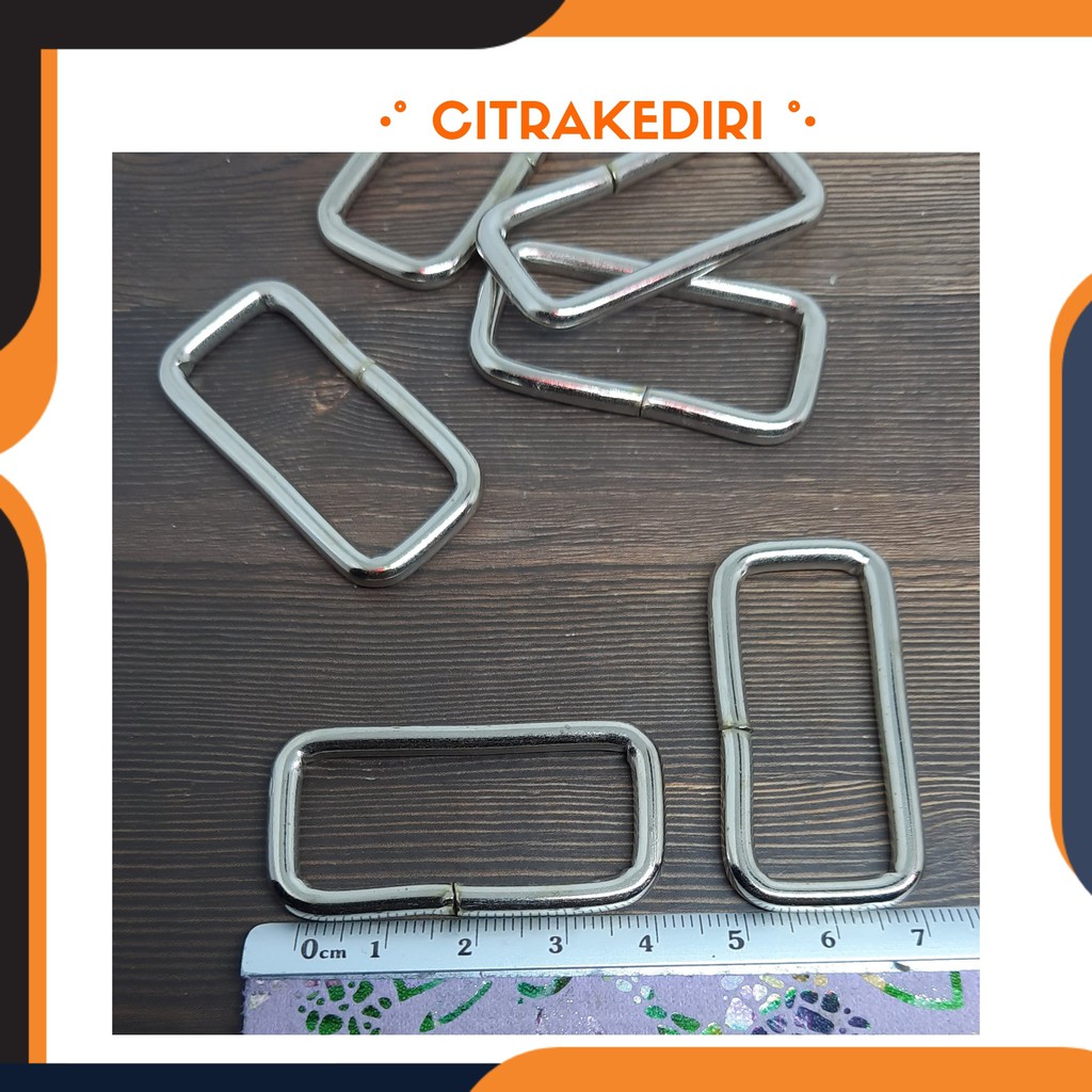 Jual Ring Kotak nikel 3,8 cm 4 mm- ring tas - ring kerajinan - ring ...