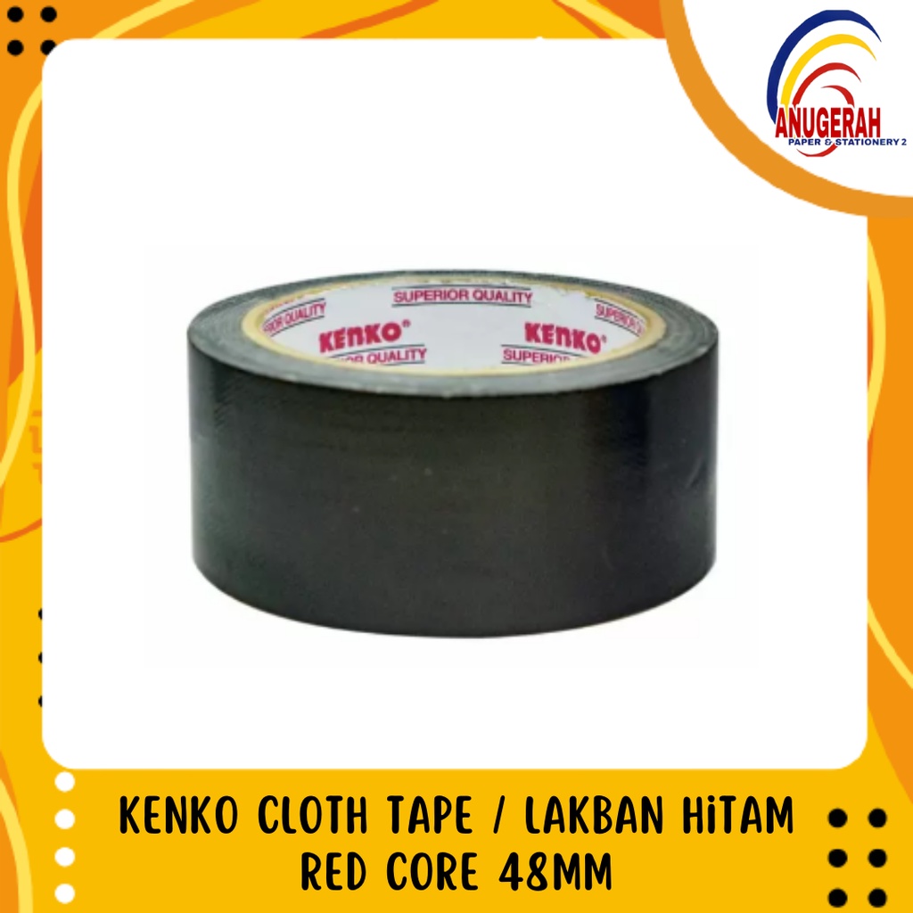Jual Kenko Cloth Tape / Lakban Hitam Red Core 2 inch / 48 mm (PCS ...