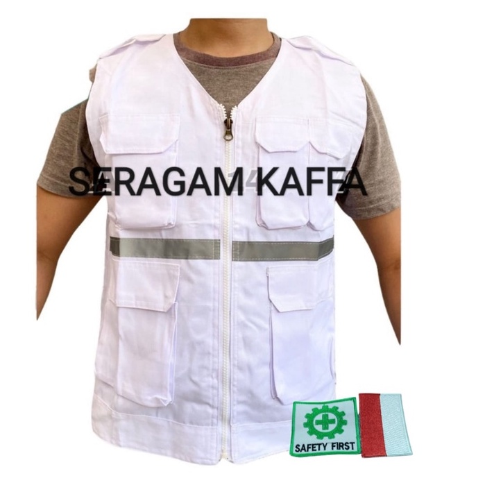 Jual Wearpack Rompi Premium katelpak Proyek lapangan rompi kerja Putih ...