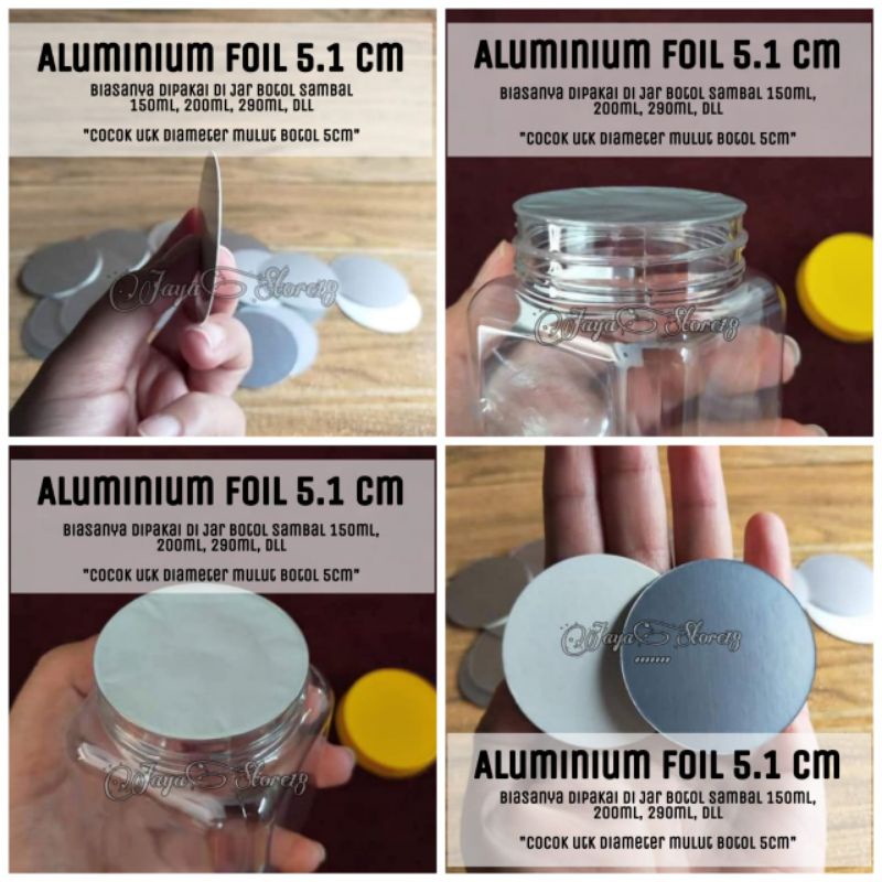 Jual SEGEL ALUMINIUM FOIL SEAL INDUKSI BOTOL SAMBAL JAR TOPLES 150ML ...