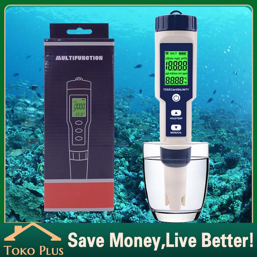 Jual 5 in 1 PH TDS Salinity EC Temperature Meter Tester EZ-9909 ...