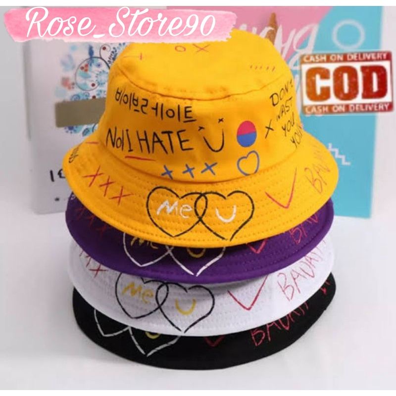 Jual Topi Bucket Hat premium bolak balik/ Topi Bucket hat korea/ topi ...