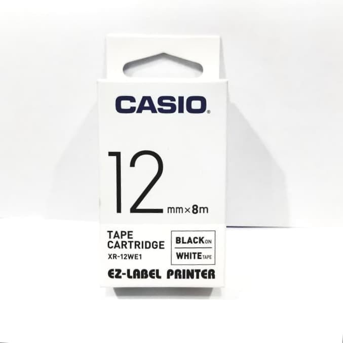 Jual EZ-Label Casio 12mm Black Ink White XR-12WE1 | Shopee Indonesia