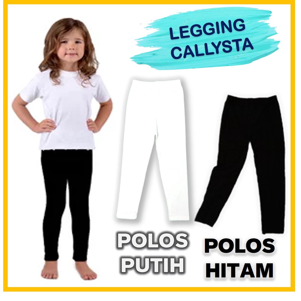 Jual LEGGING CALLYSTA Anak Polos Hitam Putih | Celana Legging Panjang ...