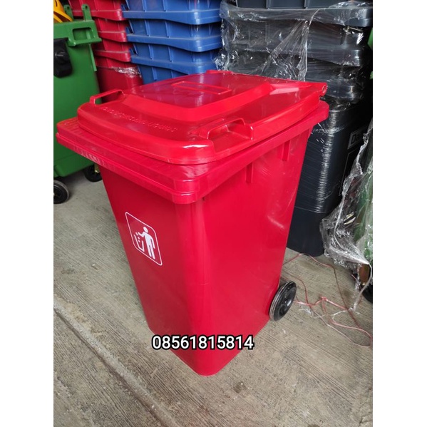 Jual Tempat Tong Sampah 240 Liter HDPE Roda Kuat Murah Outdoor | Shopee Indonesia