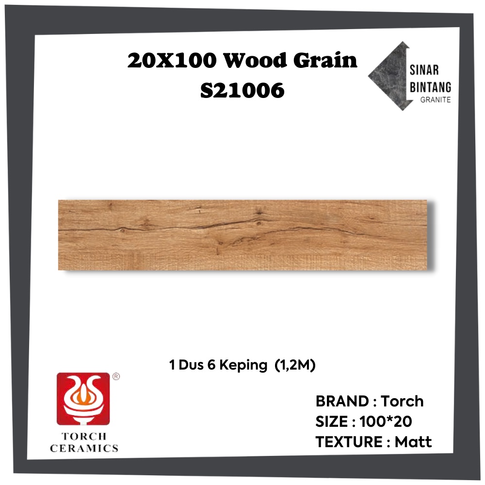 Jual Granit 20X100 | Granit Lantai Wood Grain S21006 TORCH | Shopee Indonesia