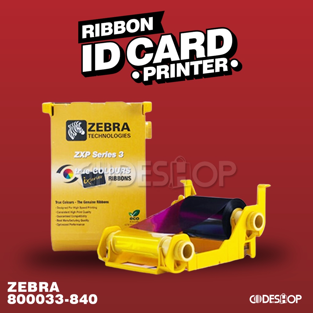 Jual RIBBON YMCKO ZEBRA ZXP 3 SERIES ( 800033-840 ) | Shopee Indonesia