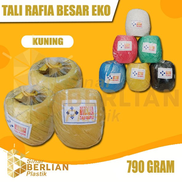 Jual Tali Rafia Besar Eko / Tali Plastik Warna Warni 790 gram - Kuning ...
