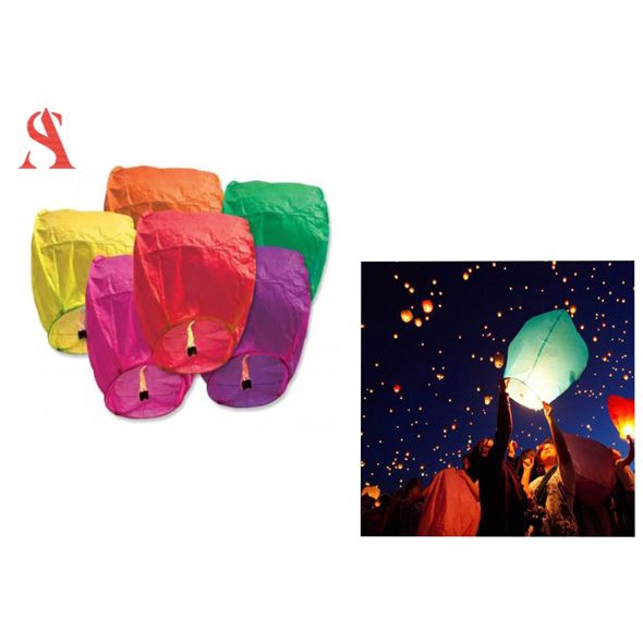 Jual l5pcs Lampion Terbang Sky Lantern Lampion Polos Dekorasi Warna ...