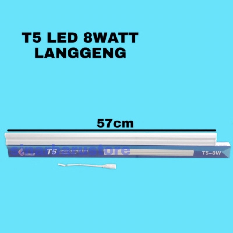Jual Lampu TL LED T5 8 Watt Set Langgeng Putih 57CM | Shopee Indonesia