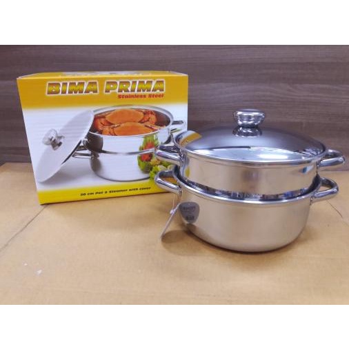 Jual Bima Panci Stainless Steel Prima Pot And Steamer 20cm Kukusan Cover Shopee Indonesia