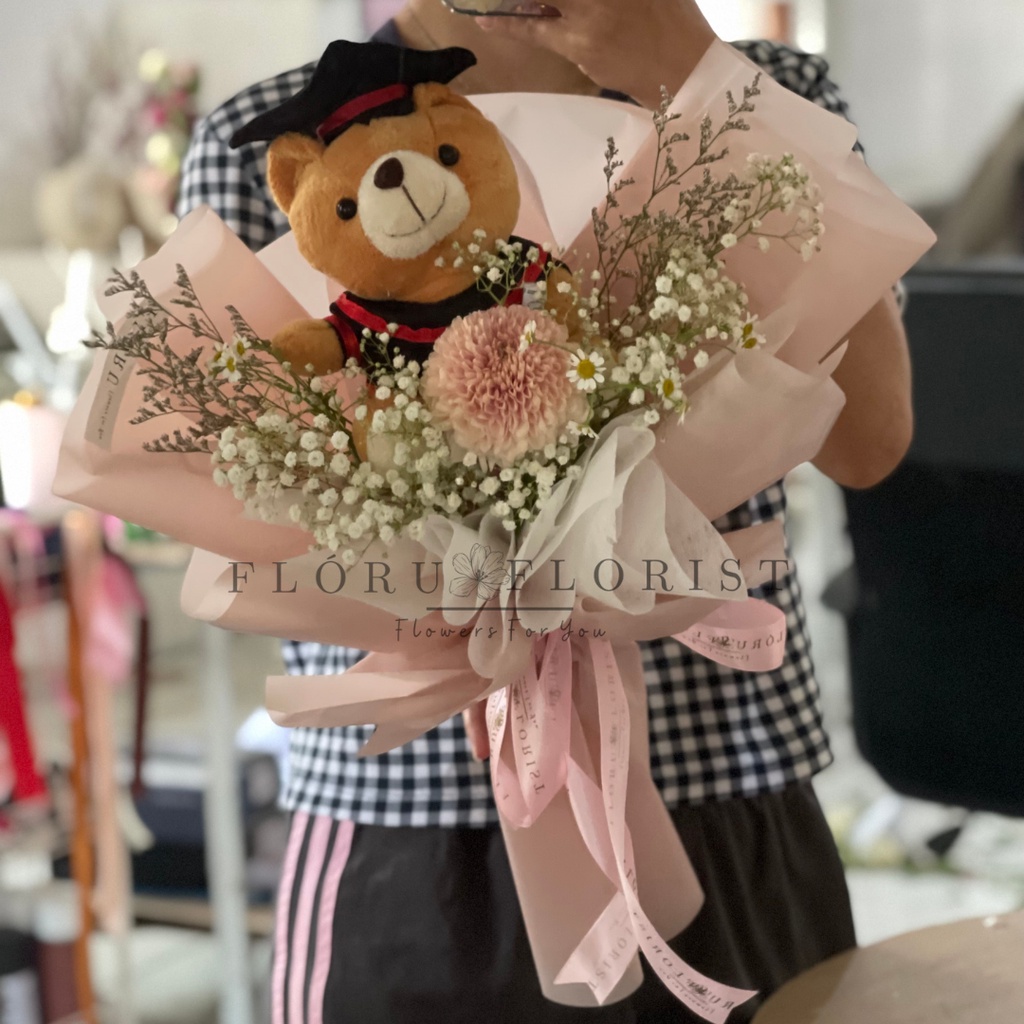 Jual Graduation Bouquet/ buket wisuda single gompie/rose size 30cm ...