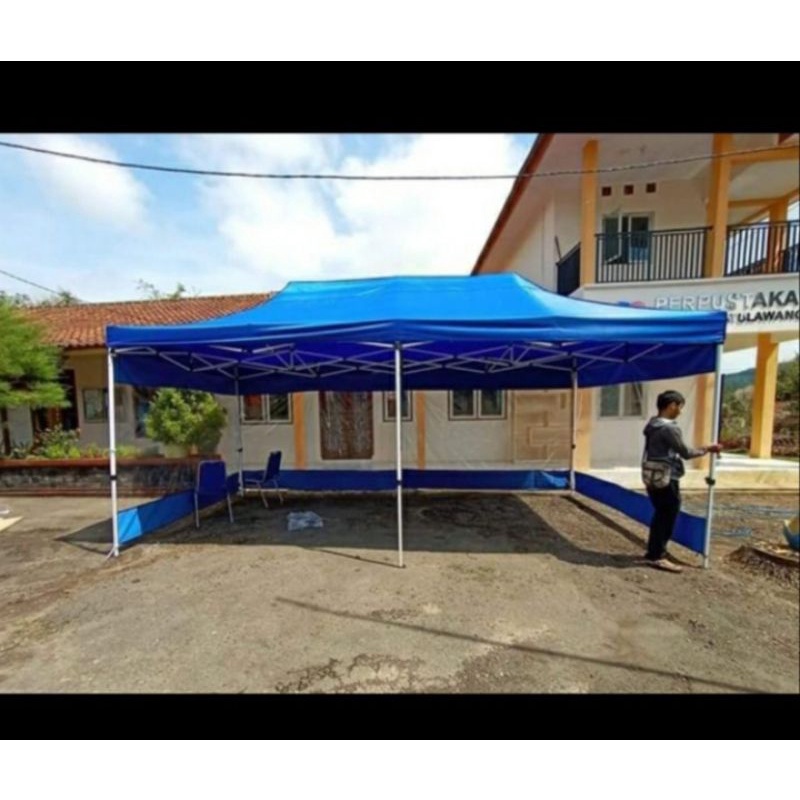 Jual Tenda lipat premium ukuran 3x6 sudah termasuk dinding bahan atap sudah waterproof | Shopee ...