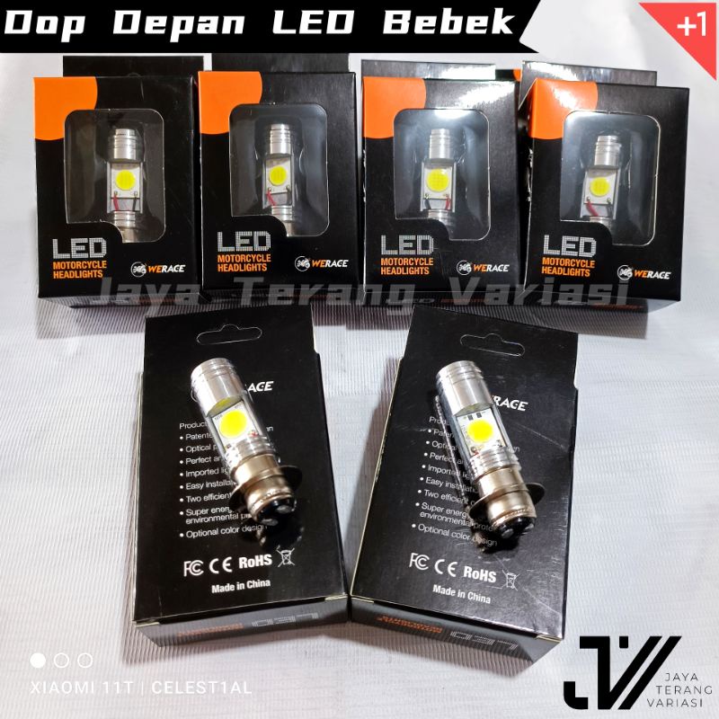 Jual Dop Depan LED bebek matic AC DC Putih / Lampu motor / Lampu depan Motor Led / Lampu Led ...