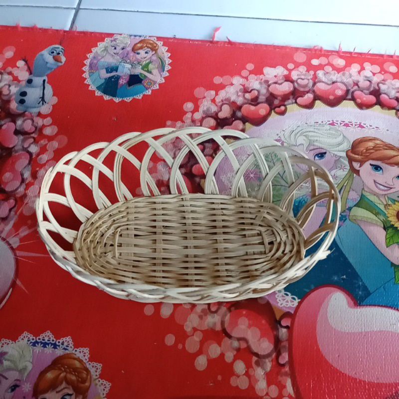 Jual kiring rotan diameter 19 cm ukuran S oval/bulat keranjang hantaran ...
