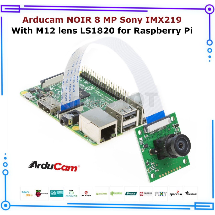 Jual Arducam NOIR 8 MP Sony IMX219 camera Raspberry Pi with M12 lens ...