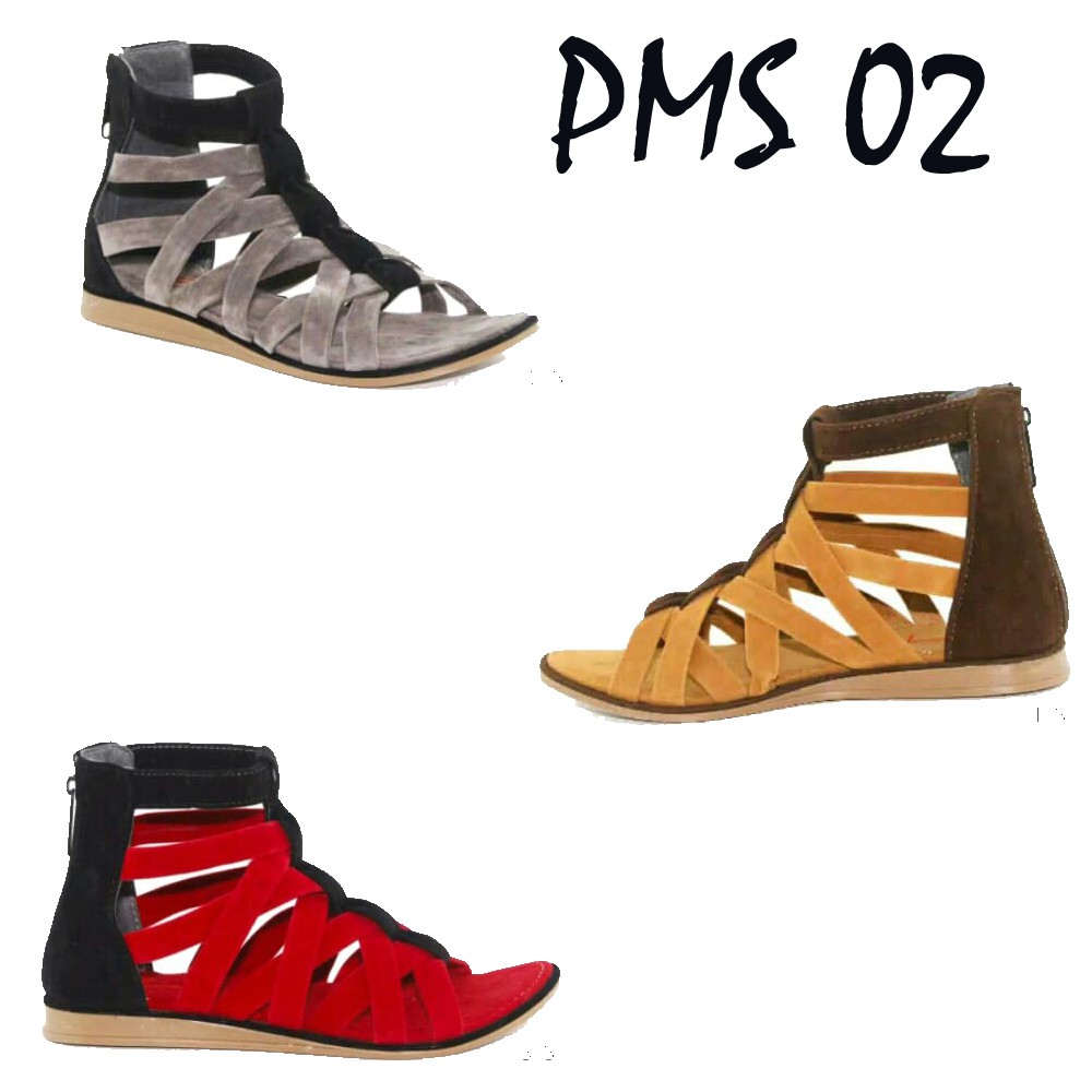 Jual EMYE Sepatu Sandal Gladiator Flat Kombinasi Warna PMS 02 | Shopee ...