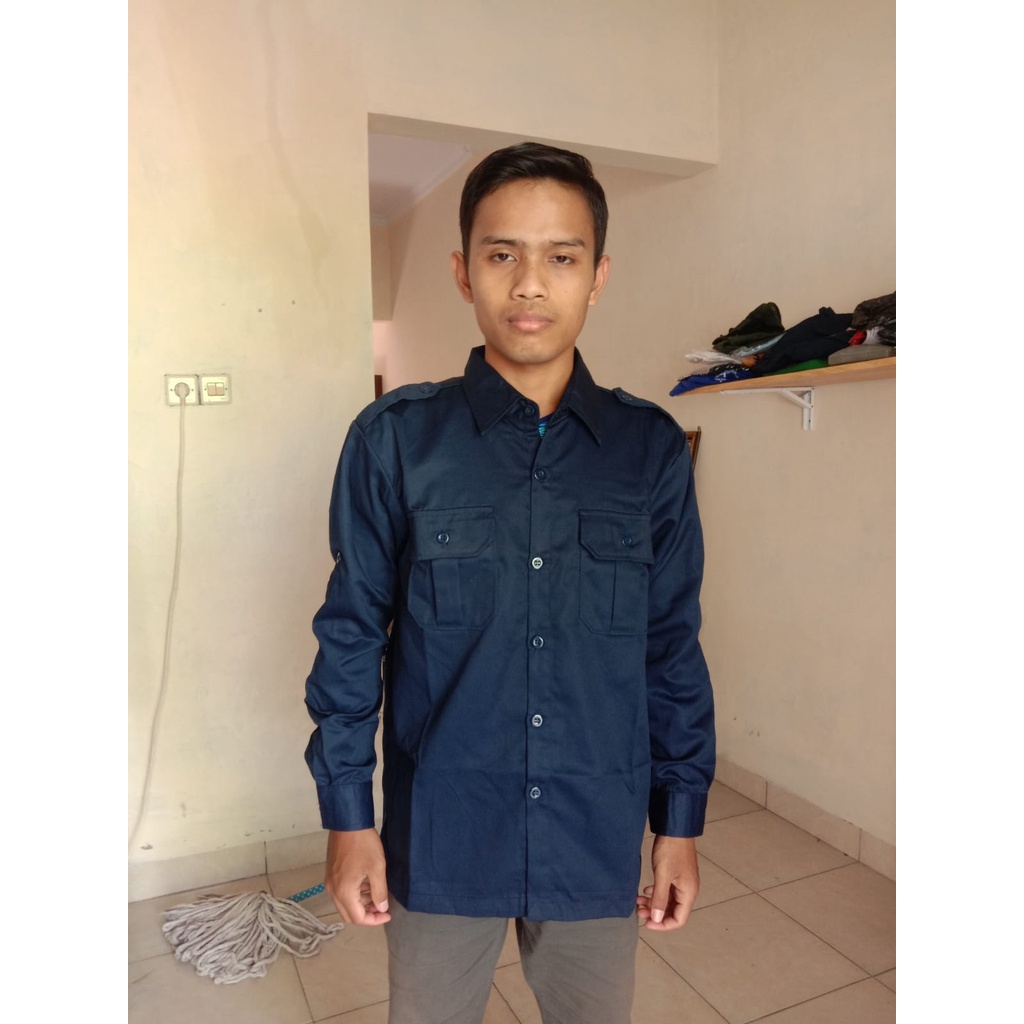 Jual SERAGAM PDL/ PDH/ KORSA POLOS WARNA NAVY BLUE BIRU DONGKER BAHAN ...